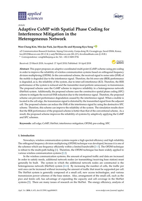 Pdf Adaptive Comp With Spatial Phase Coding For Interference
