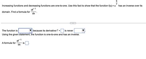 Solved Increasing Functions And Decreasing Functions Are