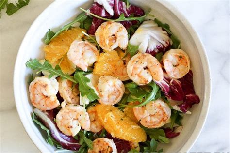 Простой салат из креветок и апельсинов рецепт приготовления Recipe Grilled Shrimp Salad