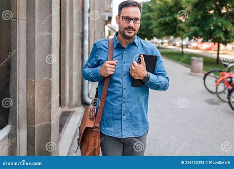 Confident It Programmer Walking To Work In The Morning Stock Image