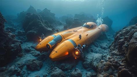 Underwater Autonomous Vehicle Exploring Deep Sea Premium Ai Generated Image