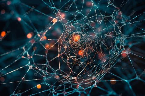 Premium Photo Neural Network Nodes Technology Background Generative Ai