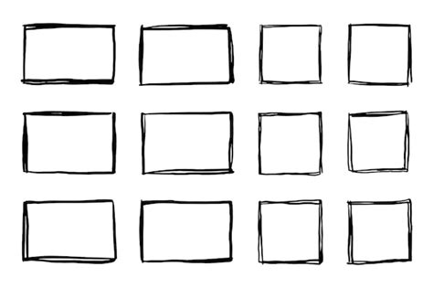 Premium Vector Squares Rectangle Grunge Vector Set In Sketch Style