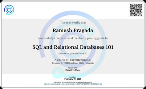 pragada ramesh on linkedin sql relationaldatabases datamanagement learning certification…