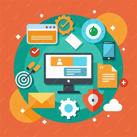 Digital Marketing Vector Illustration Data Analysis And Web Management Premium Ai Generated Vector