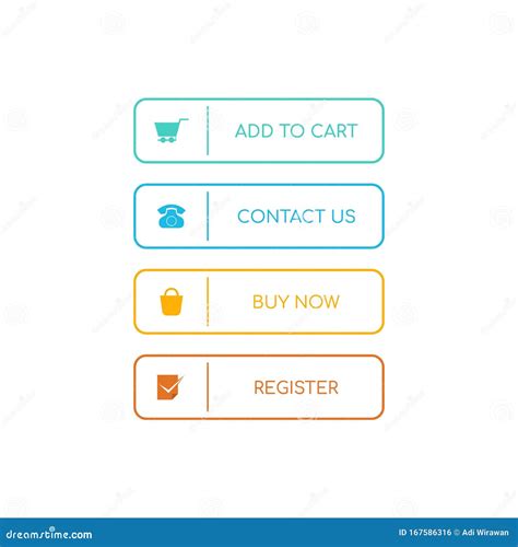 Web Buttons Flat Design Stock Vector Illustration Of Banner 167586316