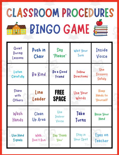 Classroom Procedures Bingo Back To School Classroom Management Game By