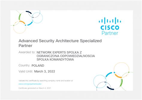 Uzyskaliśmy Status Cisco Advanced Security Architecture Specialization