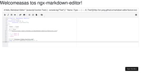 ngx markdown editor forked codesandbox