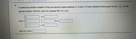 Solved A Continuous Random Variable X That Can Assume Values
