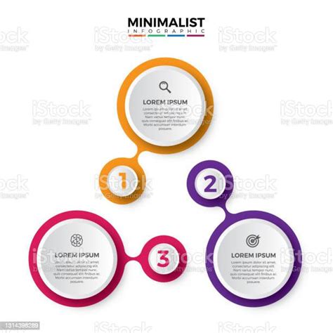 아이콘과 3 옵션 또는 단계다채로운 최소한의 인포그래픽 디자인 템플릿 다이어그램 프리젠 테이션 워크플로 레이아웃 배너 플로우
