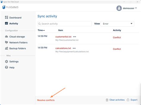 Managing Sync Conflicts Filecloud Docs Online