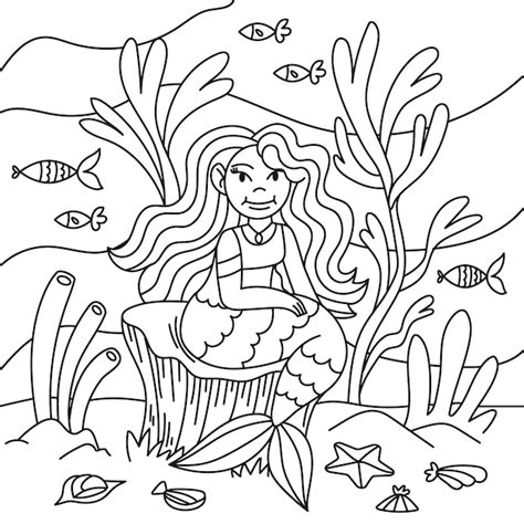 손으로 그린 유니콘 색칠하기 책 그림 무료 벡터