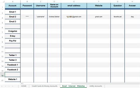 Free Excel Password Manager Template Free Printable
