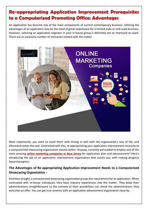 Ppt Re Appropriating Application Improvement Prerequisites To A Computerized Promoting Office