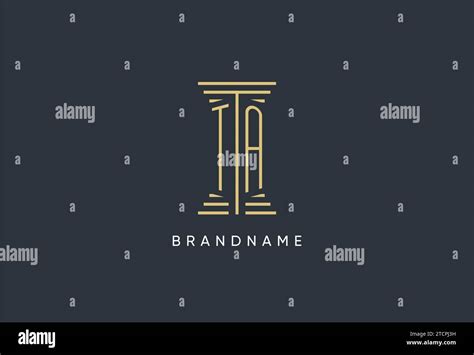 Ta Initial Monogram With Pillar Shape Logo Design Inspiration Stock