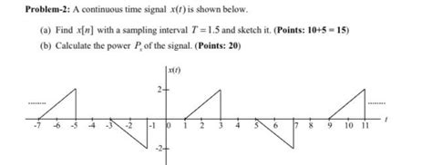 Solved Problem A Continuous Time Signal X T Is Shown Chegg Com