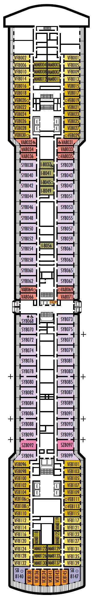 Zuiderdam Navigation Deck 8 Plan