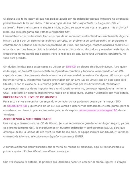 Tutorial Ubuntu Live Cd Respaldo De Windows Unduh Gratis Pdf
