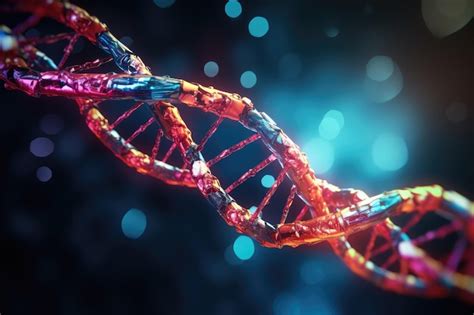 Premium Ai Image Dna Molecule 3d Render In Bright Colors