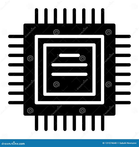 Processor Solid Icon Cpu Vector Illustration Isolated On White Chip Glyph Style Design