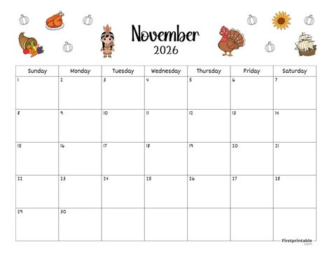 November 2026 Calendars 40 Free Printable Pdf