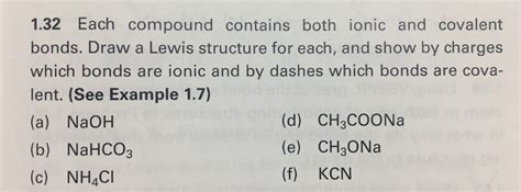 Solved 1 32 Each Compound Contains Both Ionic And Covalent