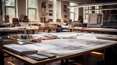 A Photo Of An Architectural Drafting Class In A Universe Premium Ai