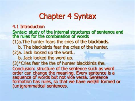 Ppt Chapter 4 Syntax Powerpoint Presentation Free Download Id3684250