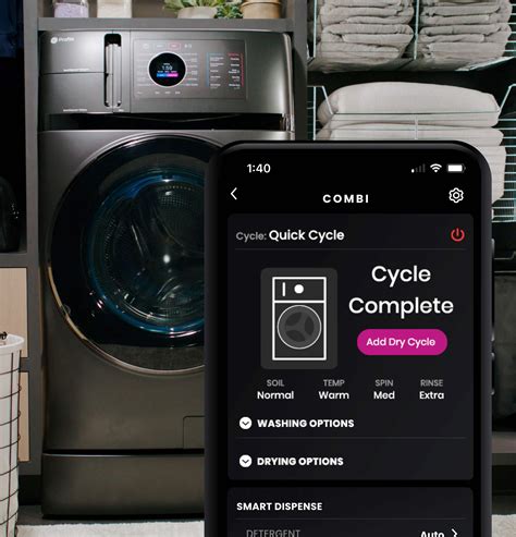 Ge Profile Ultrafast 4 8 Cu Ft High Efficiency Smart Front Load Combo Electric Washer And Dryer