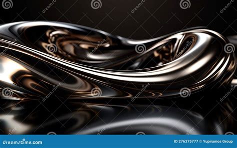 Metallic Wave Pattern Reflects Futuristic Elegance And Creativity Generated By Ai Stock