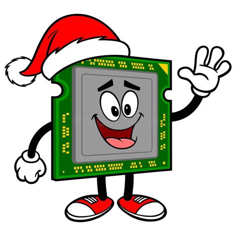 Christmas Computer Processor Stock Vector Illustration Of Internet Technology 344722860