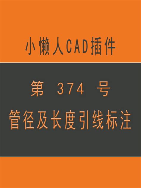 小懒人cad插件：374 管径及长度引线标注cad插件cass插件 度小视