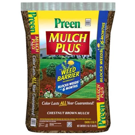 Preen 2 Cu Ft Chestnut Brown Mulch Plus Weed Control In The Bagged