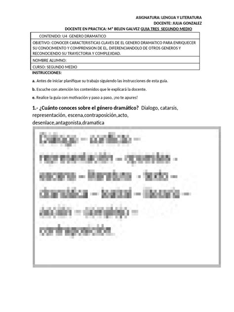 Genero Dramaticodoc Pdf Teatro Las Artes Escénicas