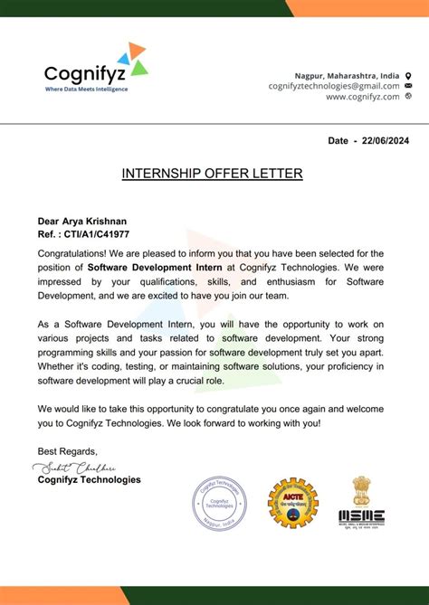 Arya Krishnan On Linkedin Connections Internship