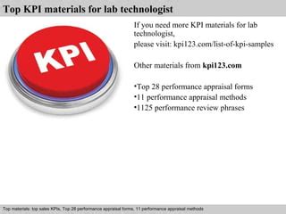 Lab Technologist Kpi PPT