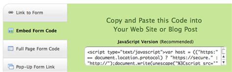 Javascript Embed Wufoo Team Flickr