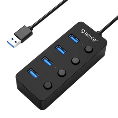Jual Hub 4 Port Usb 3 0 Dengan Adapter Power Switch Individu Dan Led