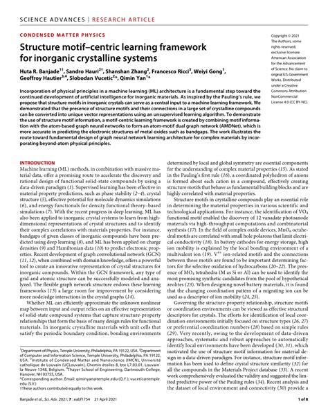 Pdf Structure Motifcentric Learning Framework For Inorganic