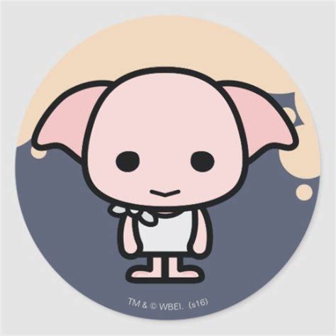 Dobby Cartoon Character Art Classic Round Sticker Zazzle Harry