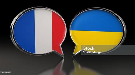 연설 거품과 프랑스와 우크라이나 플래그입니다 3 차원 일러스트 레이 션 0명에 대한 스톡 사진 및 기타 이미지 0명 3차원 형태 Eurozone Istock