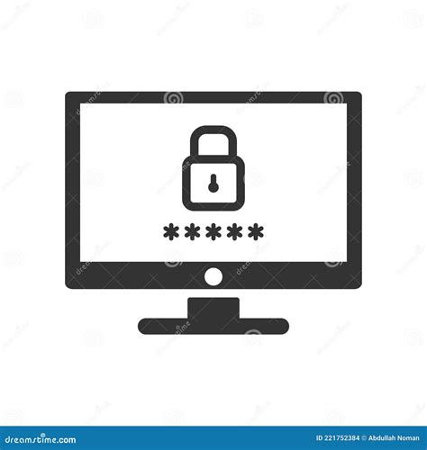 Computer Password Icon Stock Vector Illustration Of Business 221752384