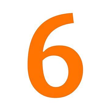Orange Color Number 6 Orange Color Number Six Sticker For Sale By