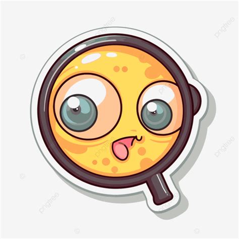 큰 돋보기로 눈을 가진 귀여운 치즈 캐릭터 클립 아트 벡터 고립 된 만화 돋보기와 스티커 디자인 상표 Png 일러스트 및 벡터 에 대한 무료 다운로드 Pngtree