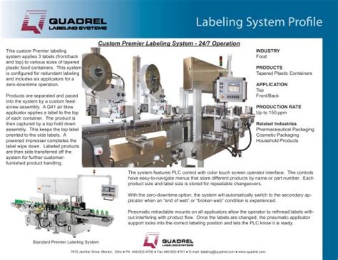 All Quadrel Labeling Systems Catalogs And Technical Brochures