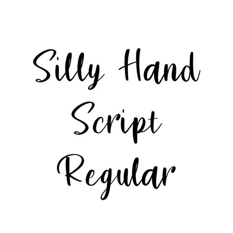Silly Hand Script Regular Free Fonts On
