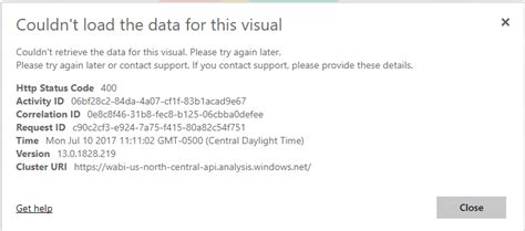 Error Couldnt Load The Data For This Visual Microsoft Fabric Community