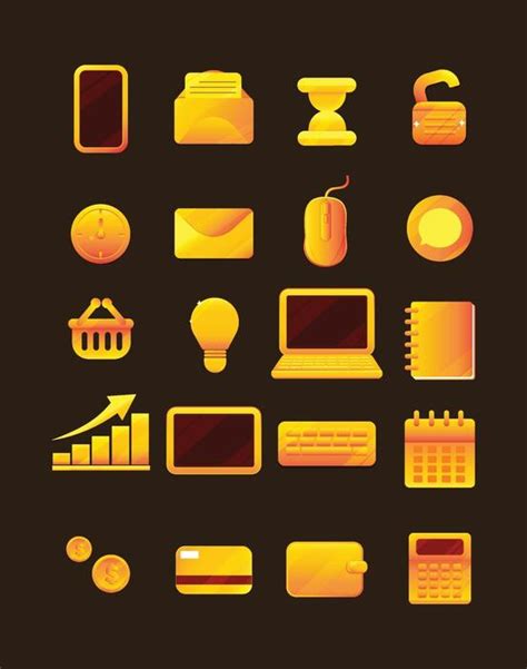 Business Icons Gold Vector Art Icons And Graphics For Free Download