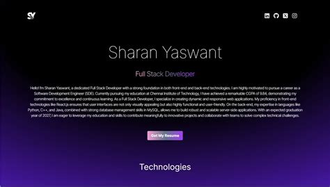 Sharan Yaswant A On Linkedin Webdevelopment Reactjs Tailwindcss Framermotion Portfolio